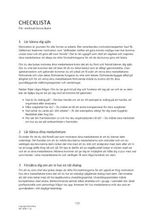 Checklista motivationsarbete | DokuMera