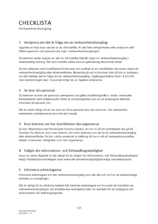 Checklista verksamhetsövergång | DokuMera