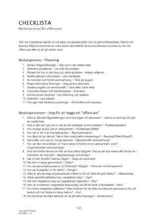 Checklista beslutsprocess för affärscase | DokuMera